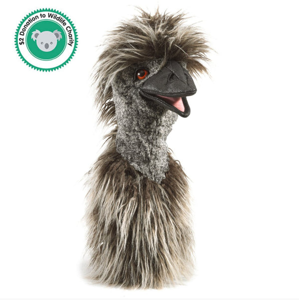 Folkmanis - Emu Stage Puppet – Bean and Sprouts Toys